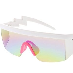 Accessories | Retro Rainbow Mirrored Goggle Shield Glasses New | Poshmark
